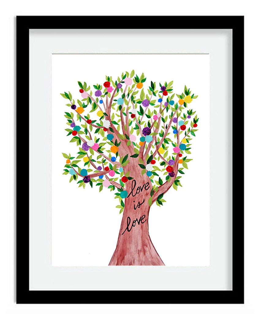 Love is Love Tree Art Print, colorful rainbow artwork - Tanya Madoff